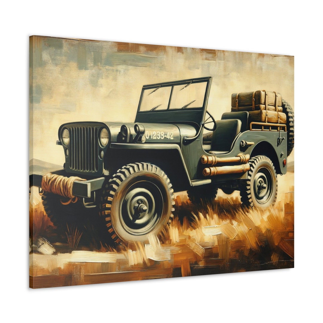 Adventure's Icon Vintage Jeep Canvas Print - Etsy