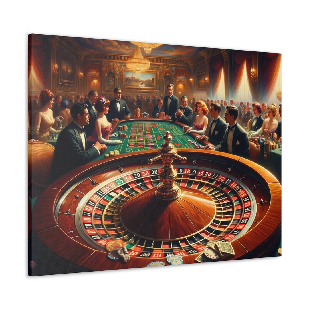Elegance of Luck the Vintage Roulette Evening Canvas Print - Etsy