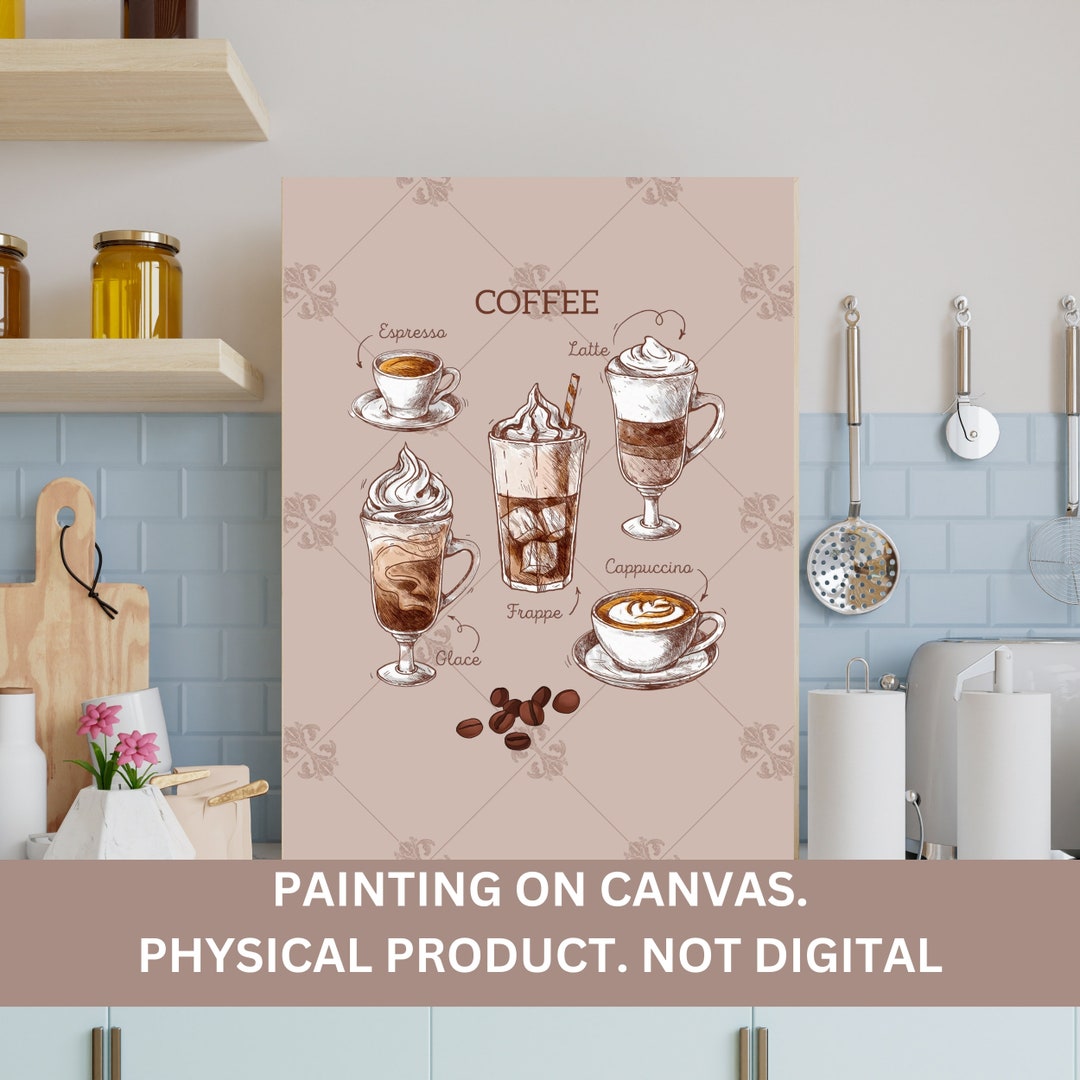 Coffee - Canvas Painting, Art, Watercolor - Etsy