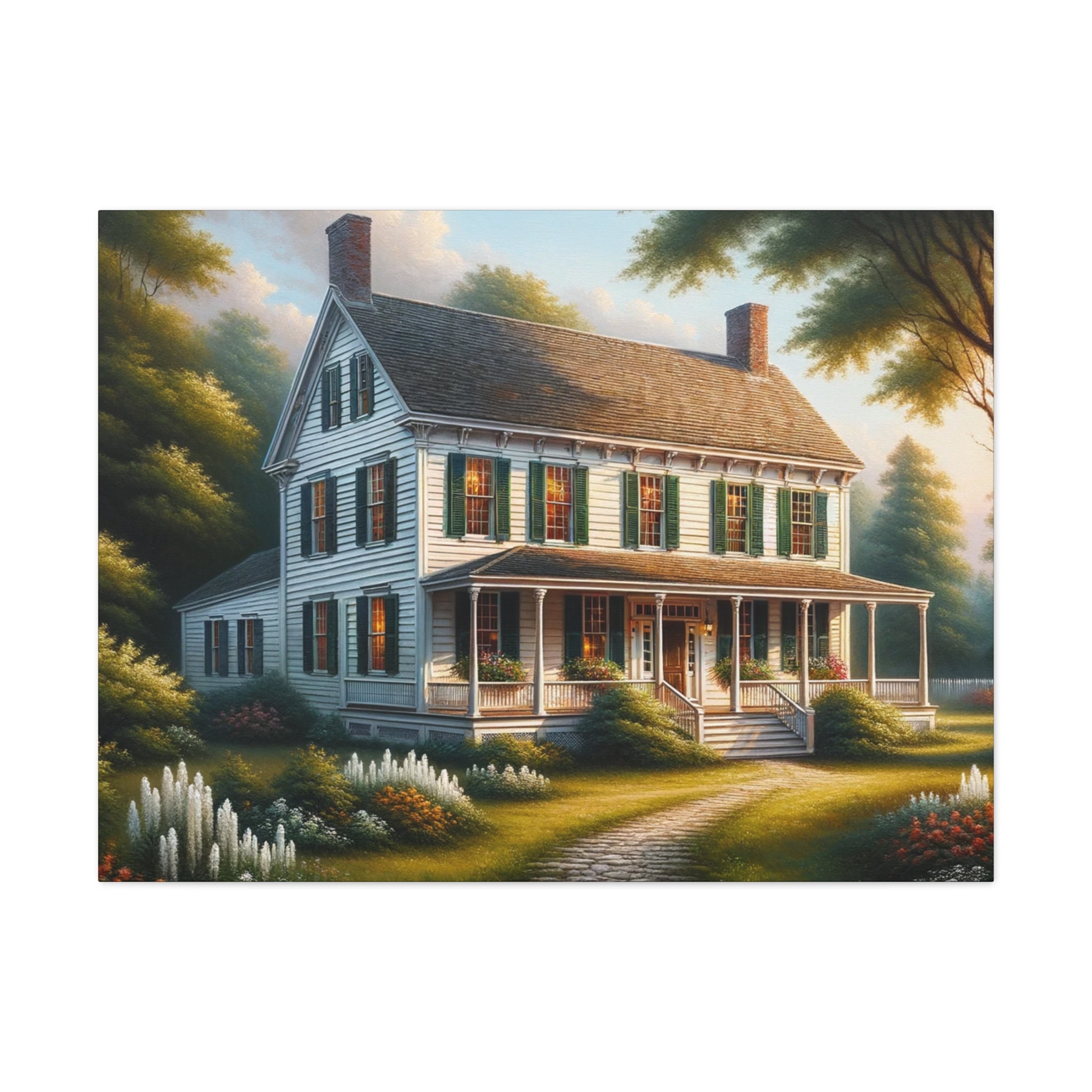 Colonial Elegance the 19th Century Homestead Canvas Print - Etsy