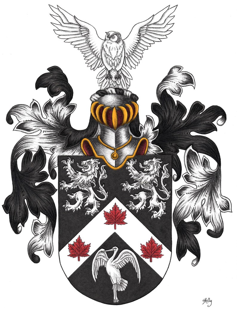 A4 Size 12x8 Custom Coat of Arms Commission From Description/image Full ...