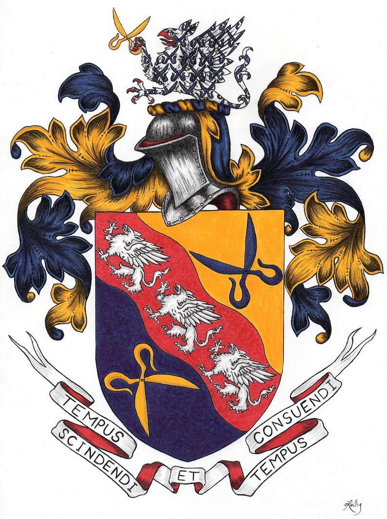 A3 Size (16"x12") Custom Coat of Arms Commission Including Design ...