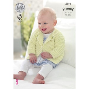 King Cole Knitting Pattern Cardigans and Baby Blanket 4819 Chunky Yummy - Etsy