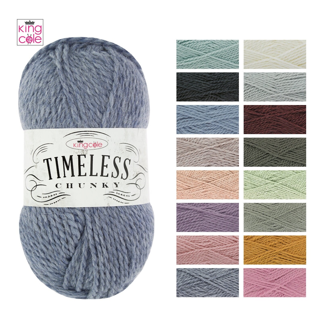 King Cole Timeless Chunky Wool Acrylic Alpaca Knitting Yarn - All ...