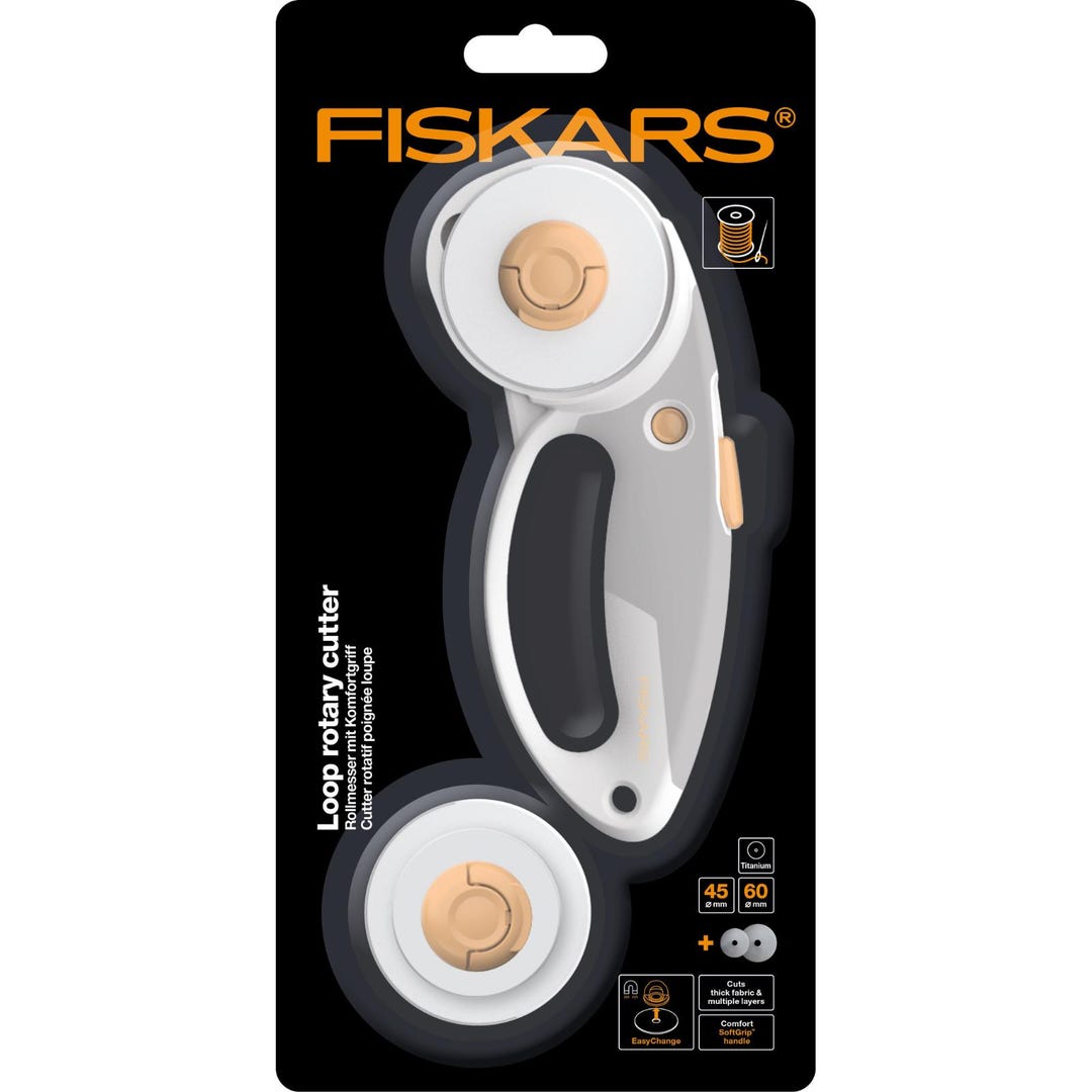Fiskars Rotary Cutter: Duoloop Titanium 45mm & 60mm - Craft, Sewing ...