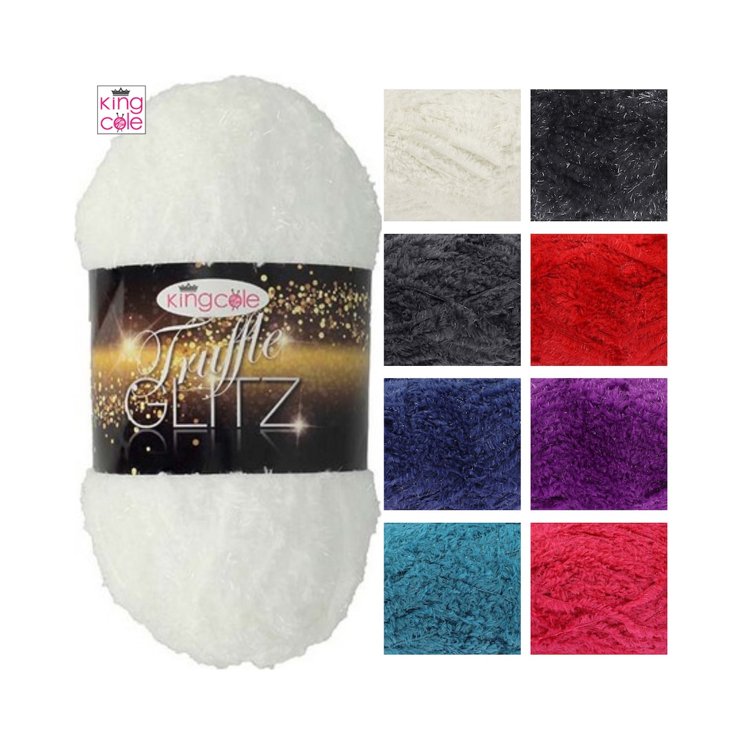 King Cole Truffle Glitz 100g - All Colours Knitting Wool Yarn Polyamide ...