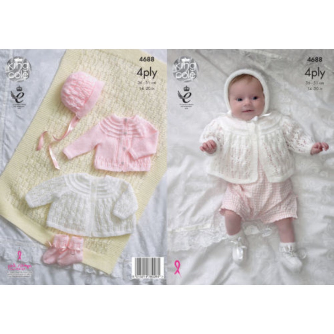 King Cole Knitting Pattern Comfort 4 Ply & Comfort DK- Baby Set 4688 - Etsy