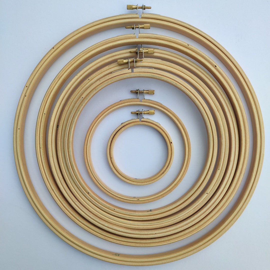 Wooden Quilting Rings and Cross Stitch Hoop Metal Screw 12mm Thickness ...