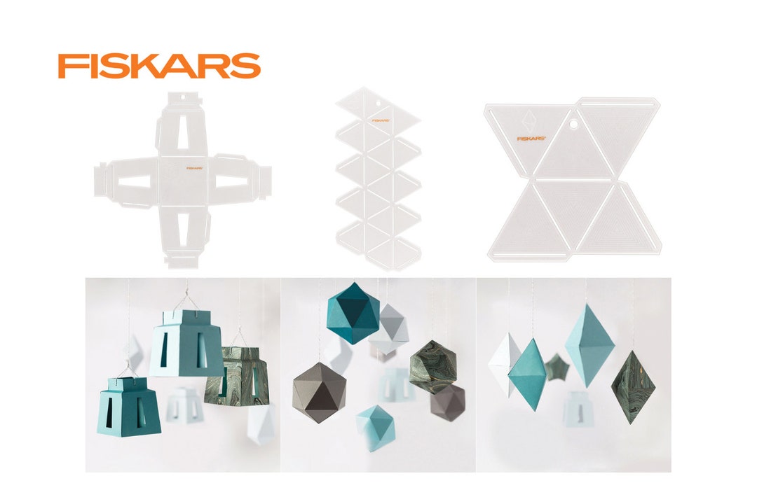 Fiskars Templates 3D Paper Gem, Geode, Diamond, Lantern, Favors ...