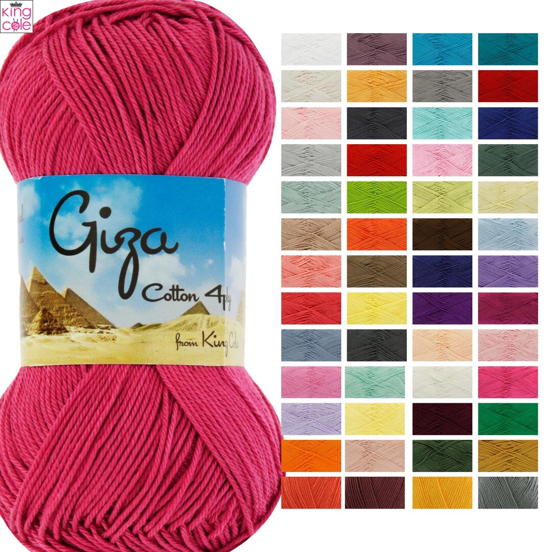 King Cole Giza 4 Ply 50g Cotton Egyptian Knitting Crochet Yarn Wool - Etsy