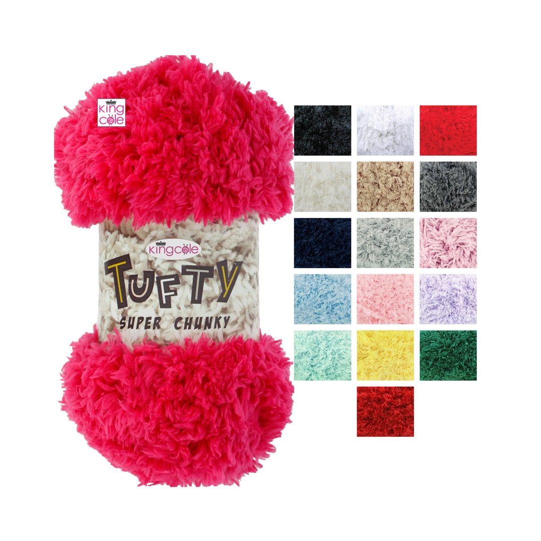 King Cole Tufty Super Chunky Wool 200g Polyester Knitting Yarn - All ...