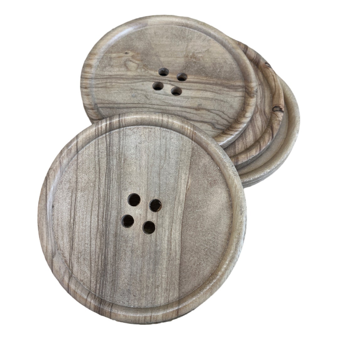 Extra Large Wooden Button 12cm Olive Wood - Novelty Coaster Crafts ...