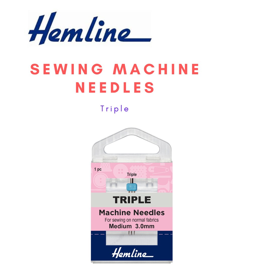Hemline Sewing Machine Needles - Triple Universal - Craft, Sewing ...