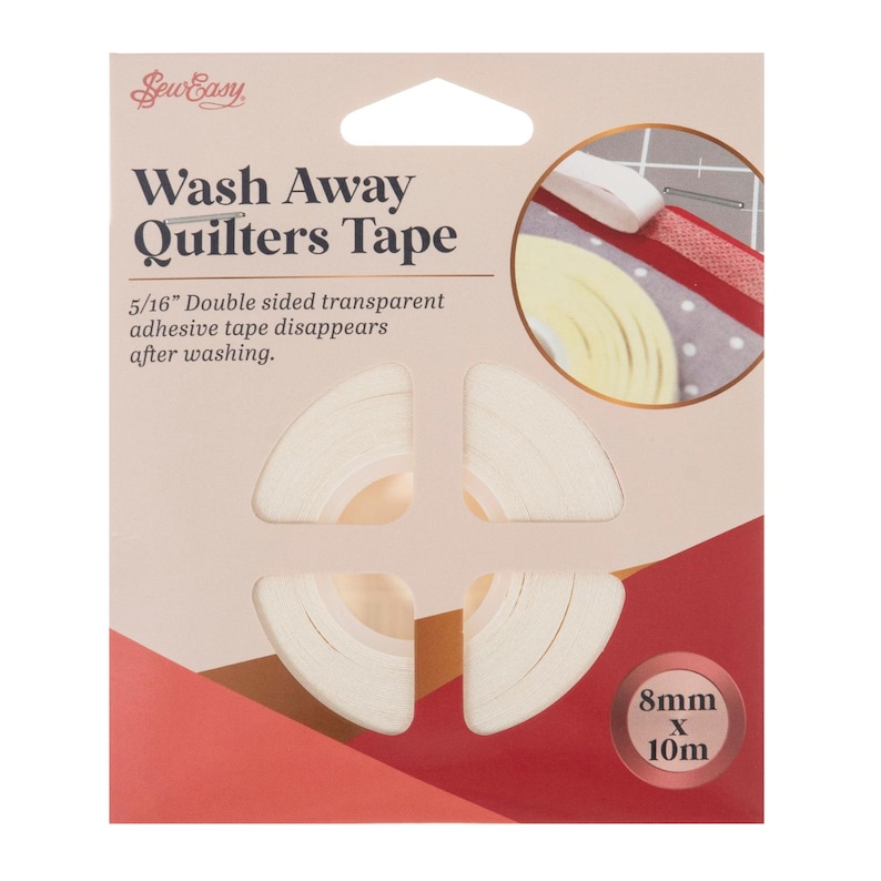 Sew Easy Wash Away Quilters Tape | 10m X 8mm | Double-sided ...