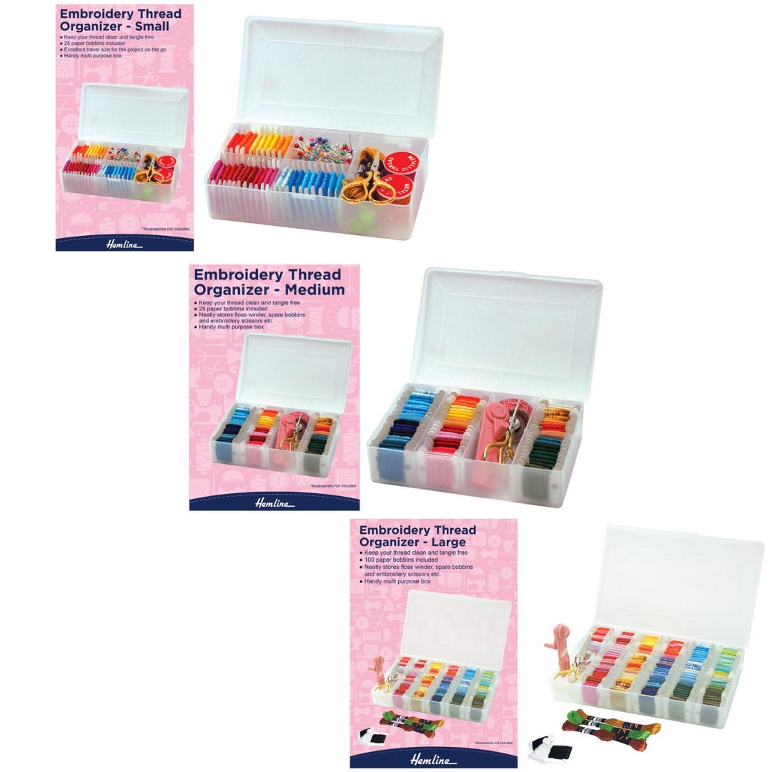 Hemline Embroidery Thread Organisers - Bobbins Floss Winder Craft ...