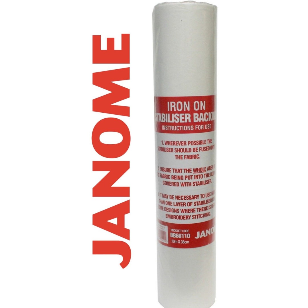 Janome Iron on Embroidery Stabiliser Backing Tear Away - 10m X 35cm ... Janome Iron on Embroidery Stabiliser Backing Tear Away - 10m X 35cm ...