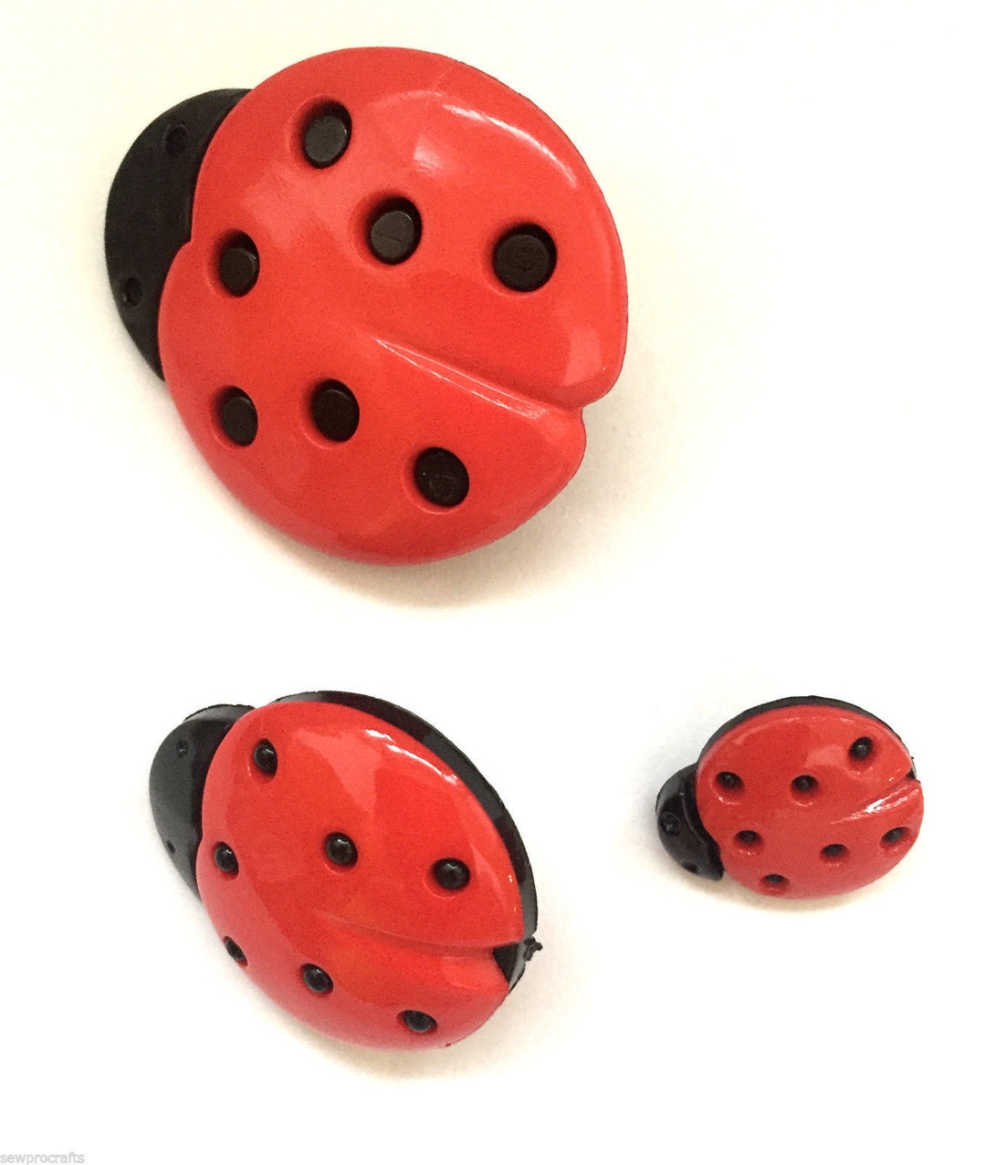 Ladybird Buttons Red and Black - 3 Sizes: 15mm/25mm/35mm - Insects ...