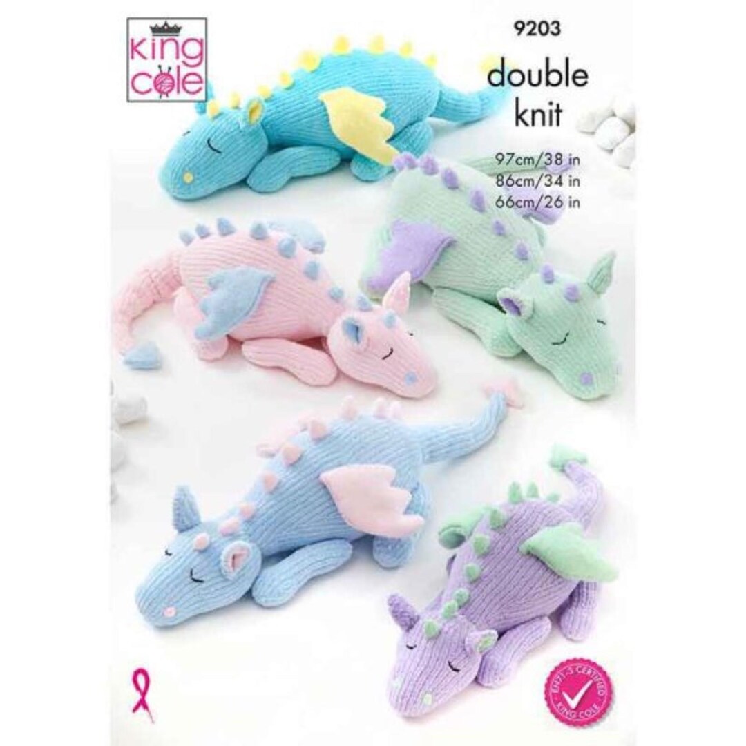 King Cole Pattern Sleeping Dragons Knitted in Yummy Chunky 9203 - Etsy