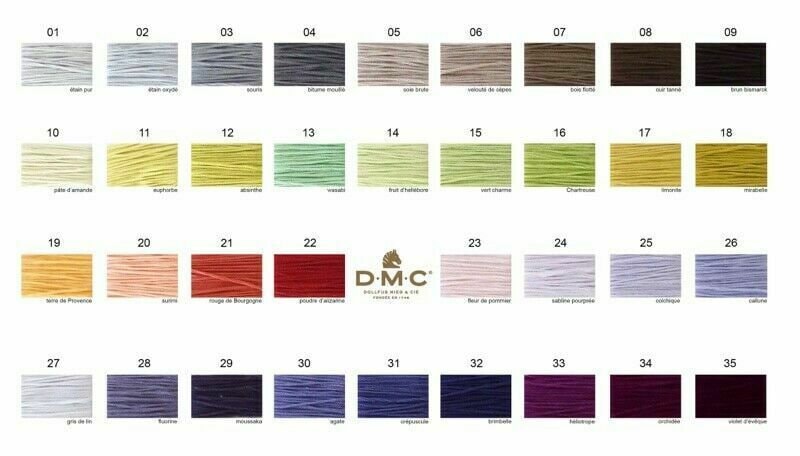 DMC Shade Card With Real Thread Samples - Mouliné Stranded Cotton Pearl ...
