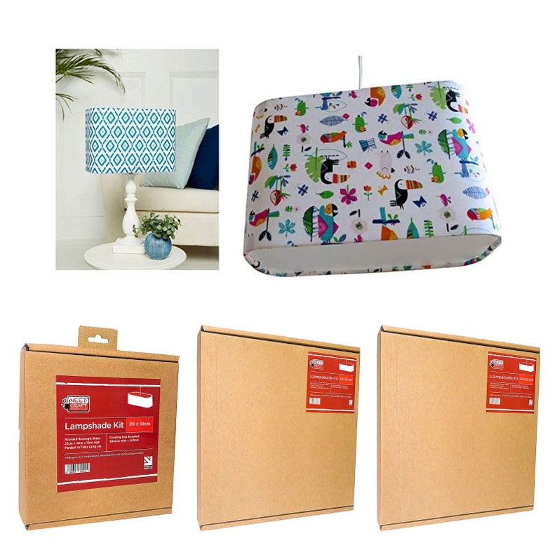 DIY Needcraft Rounded Rectangle Lampshade Kit - Make Your Own 20cm to ...