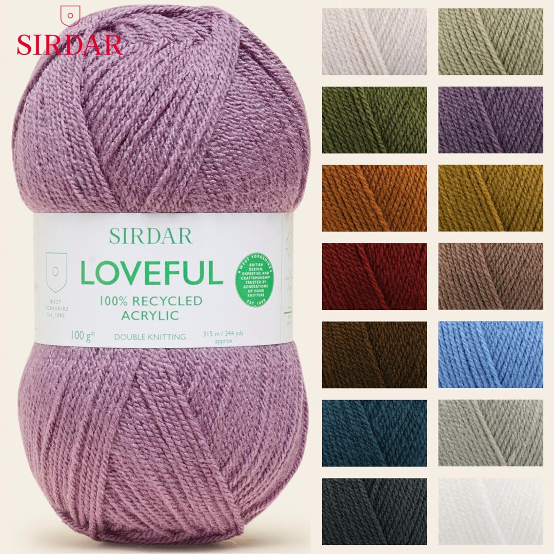 NEW Sirdar Loveful Recycled DK - All Colours - 100g Wool Yarn Craft ...
