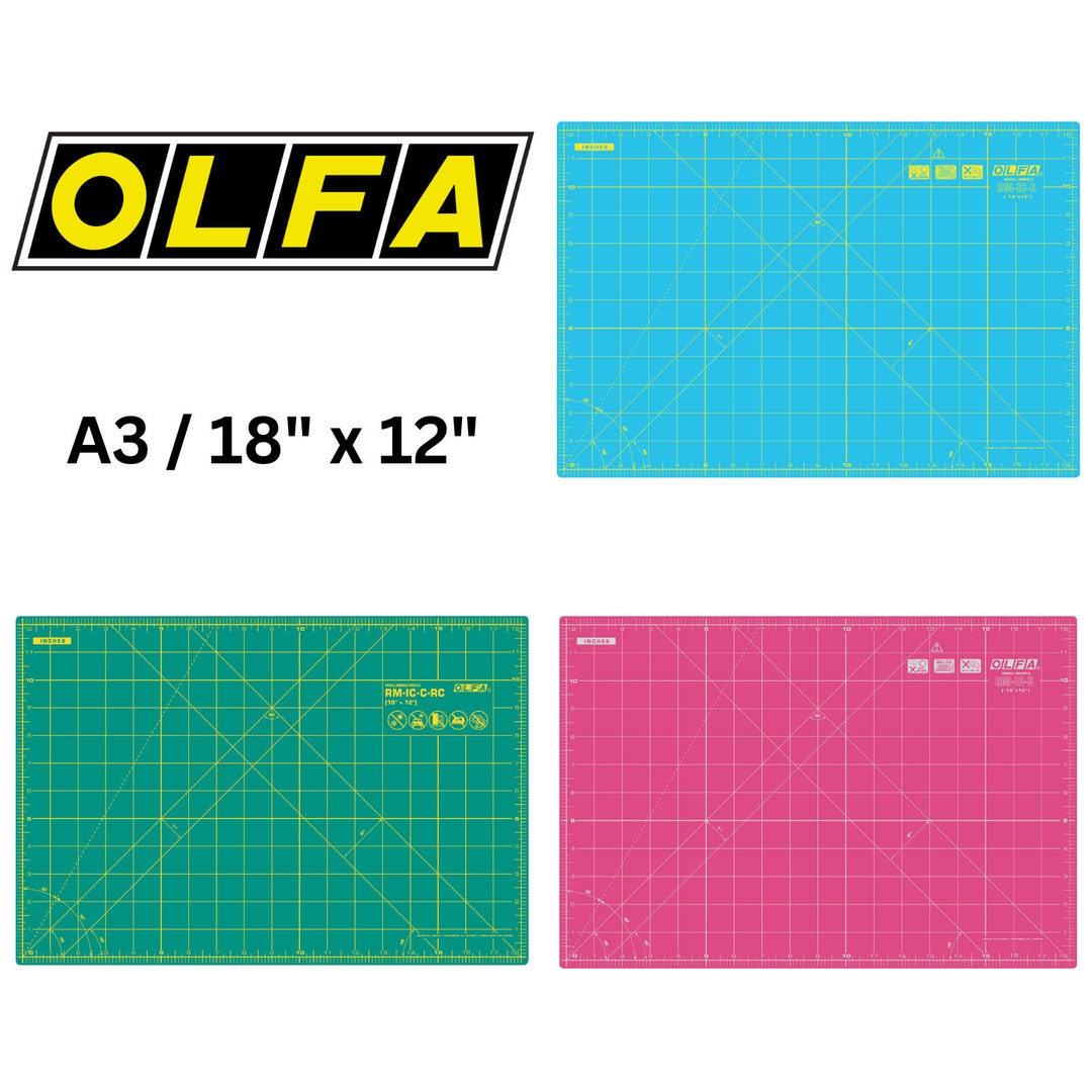OLFA Self Healing Cutting Mats Double Sided Imperial & Metric 12" X 18 ...