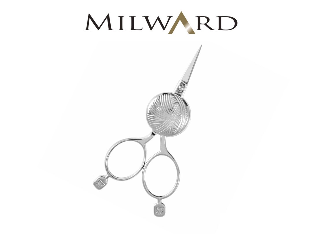 Milward Silver Yarn Ball Fine Embroidery Scissors - 3.9"/10cm Sharp ...