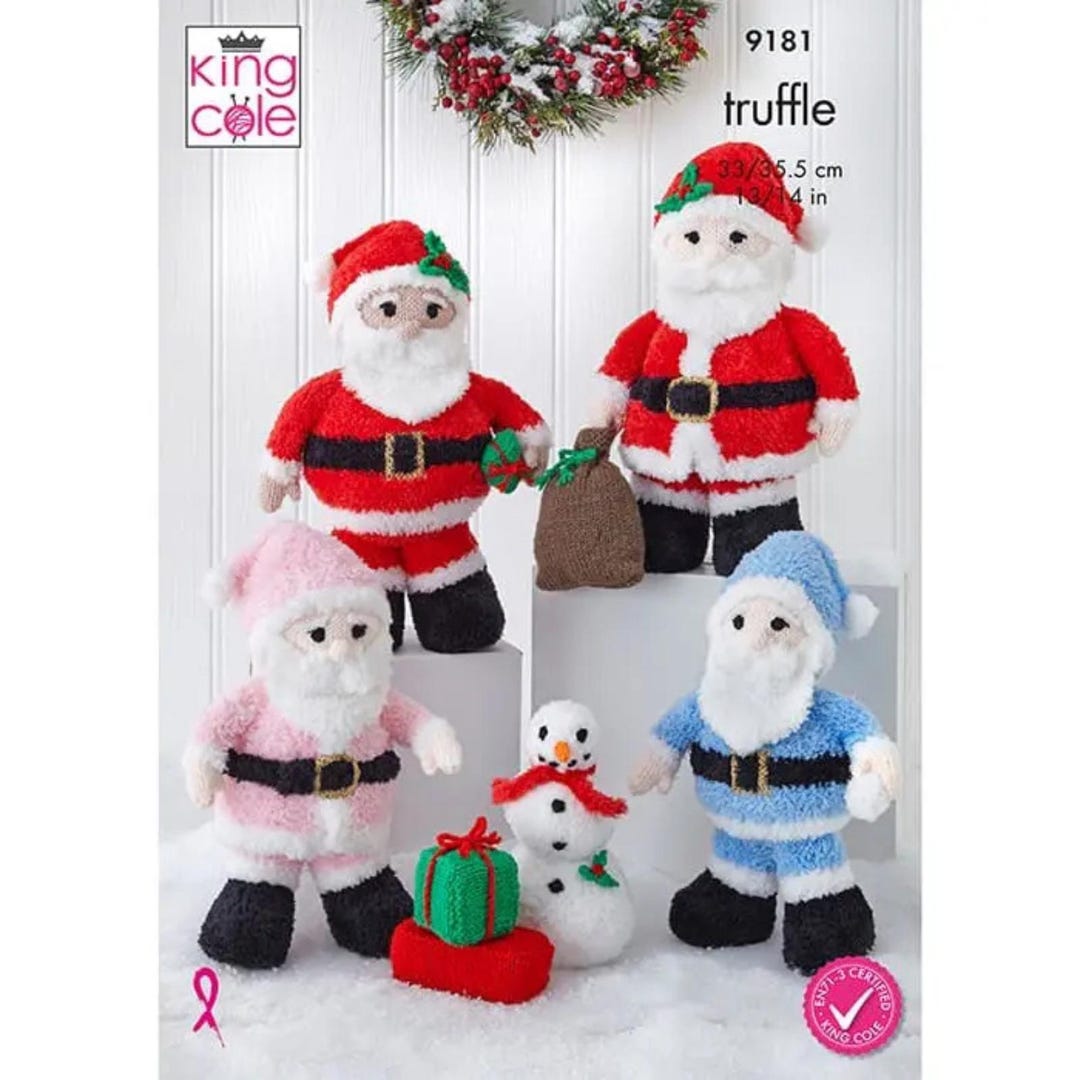 King Cole Pattern Santas Knitted in Truffle 9181 - Etsy UK