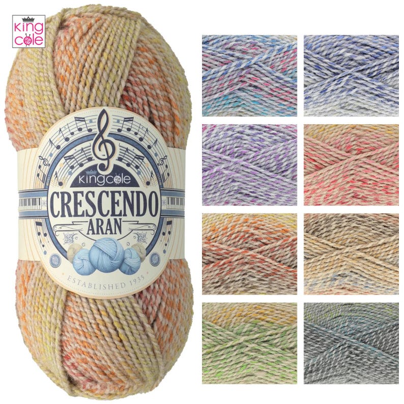 King Cole Crescendo Aran 100g - All Colours Knitting Wool Yarn Craft ...