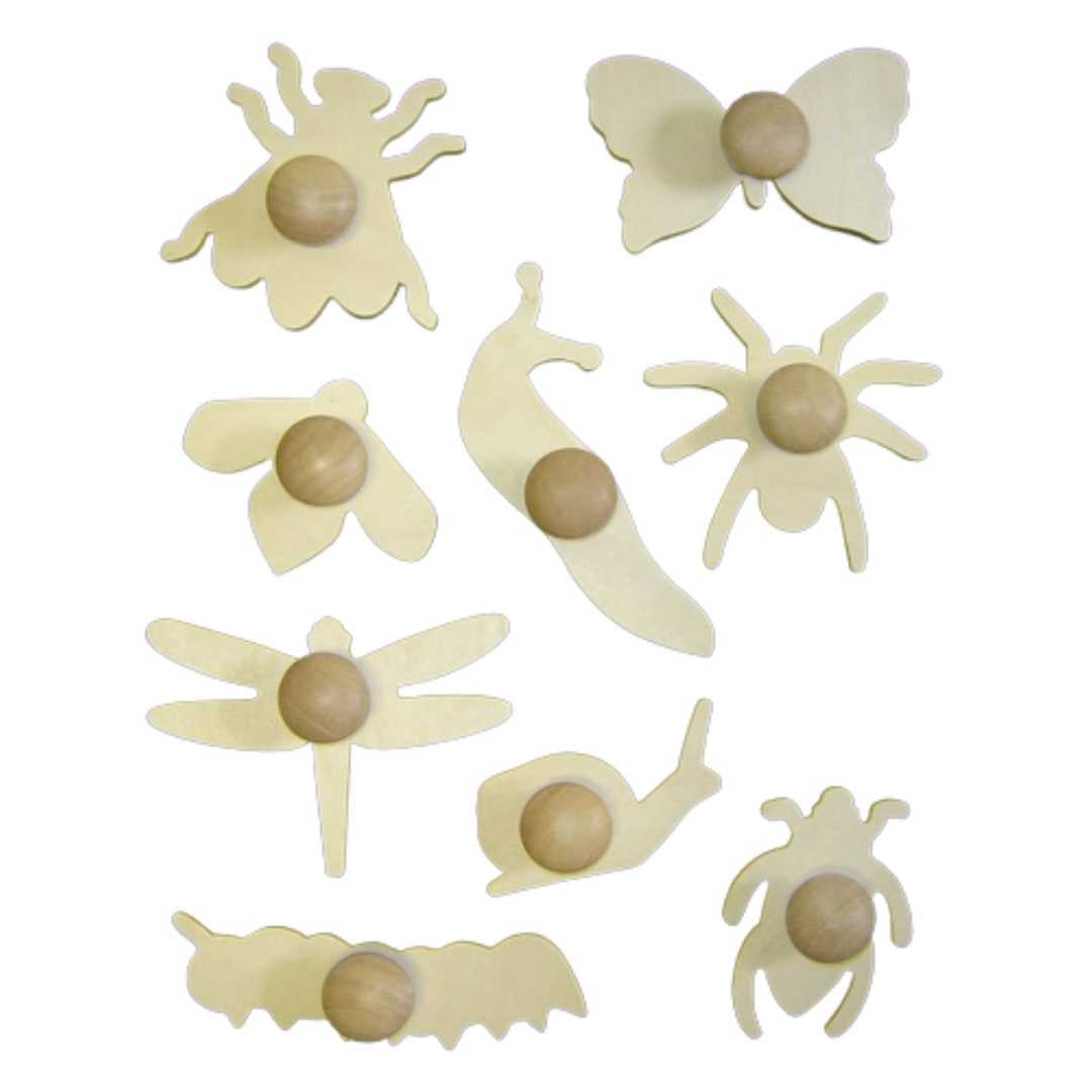 Major Brushes Set of 9 Mini Bug Wooden Templates - Drawing Aids Kids ...