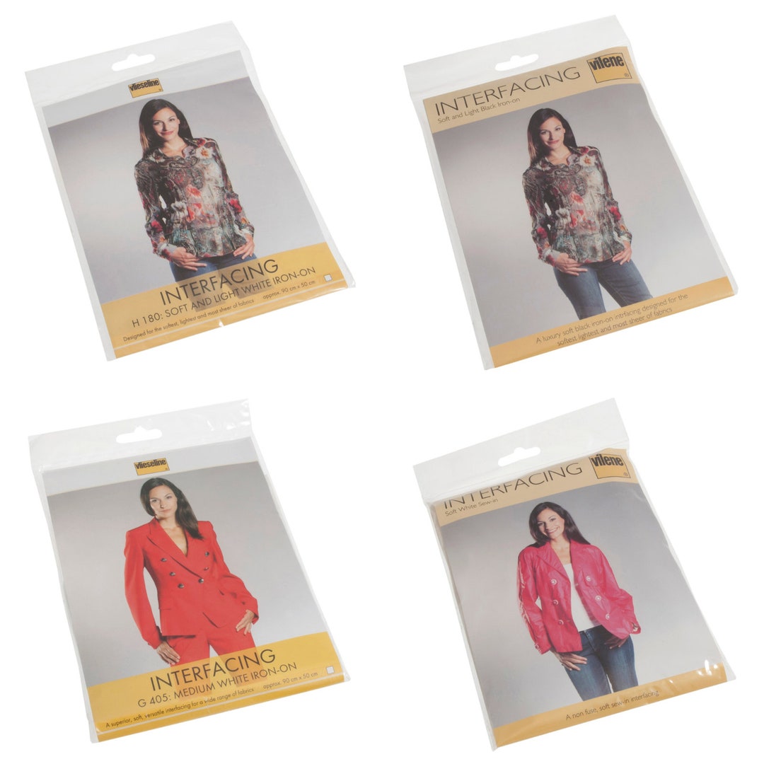 Vilene Iron on Fusible Interfacing - White / Black - Light/medium ...