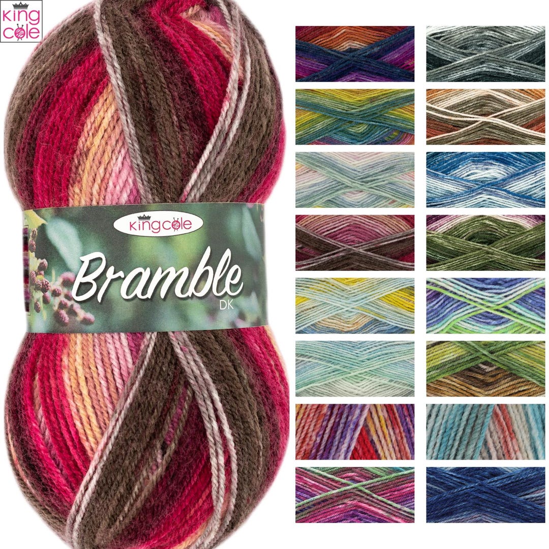 King Cole Bramble DK Double Knitting Self Striping Yarn 100g Acrylic ...