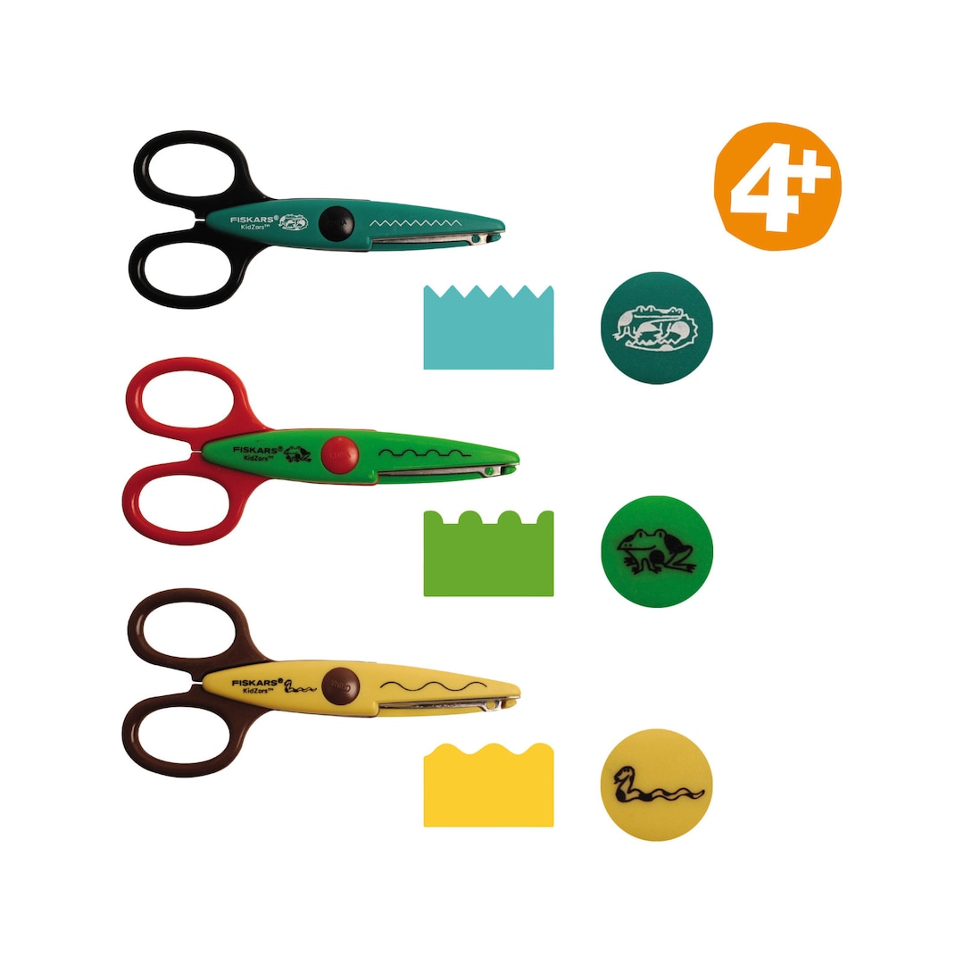 Fiskars Scissors Kidzors Swamp Animals: Set of 3 Alligator, Snake ...