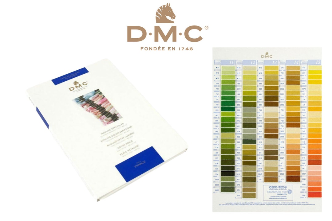 DMC Shade Card With Real Thread Samples - Mouliné Stranded Cotton Pearl ...