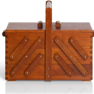 Prym Wooden Cantilever Sewing Basket Storage Box - Sewing Dark Crafts ...