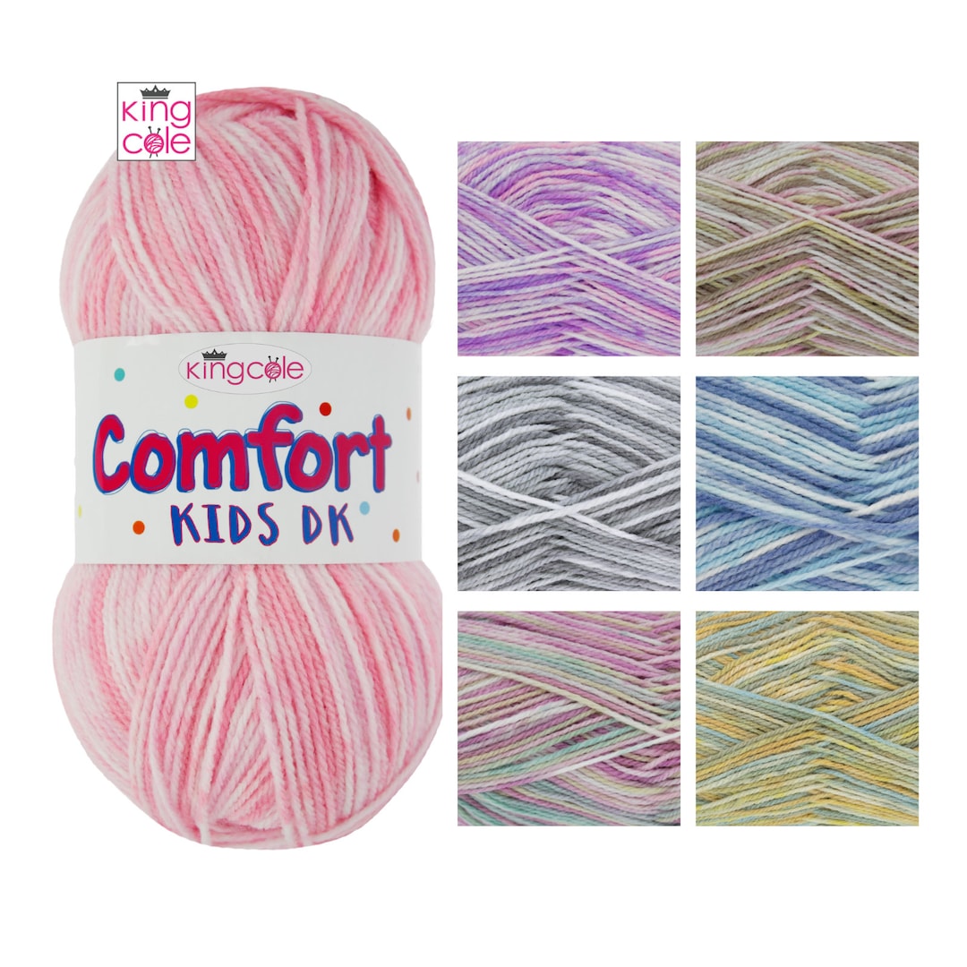 King Cole Comfort Kids DK - All Colours Acrylic Knitting Wool Yarn 100g Crochet - Etsy