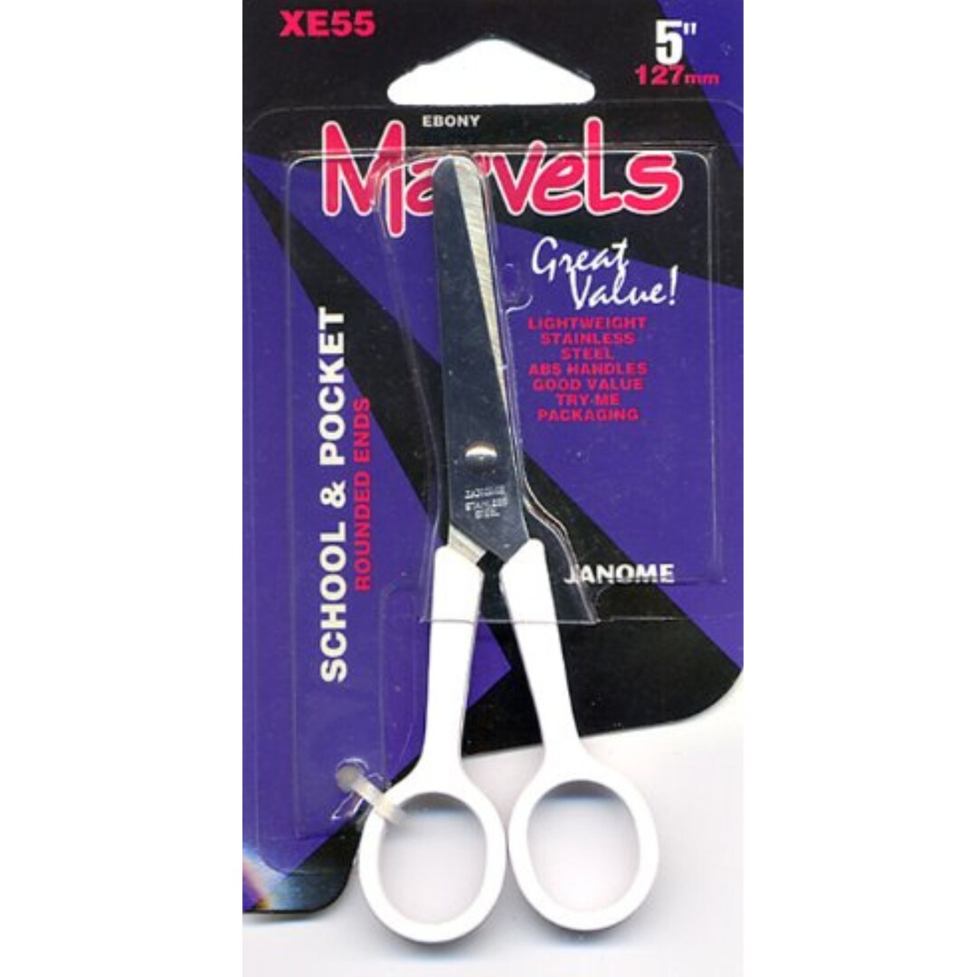 Janome School & Pocket Scissors Kids Craft Scissors 5" Card Fabric ...