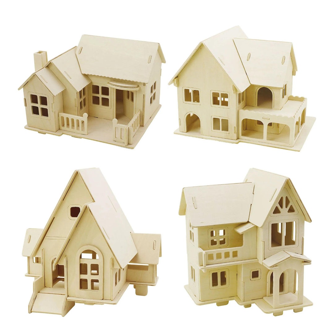 Creativ Crafters 3D Wooden Construction Kit - Houses - Puzzles ...