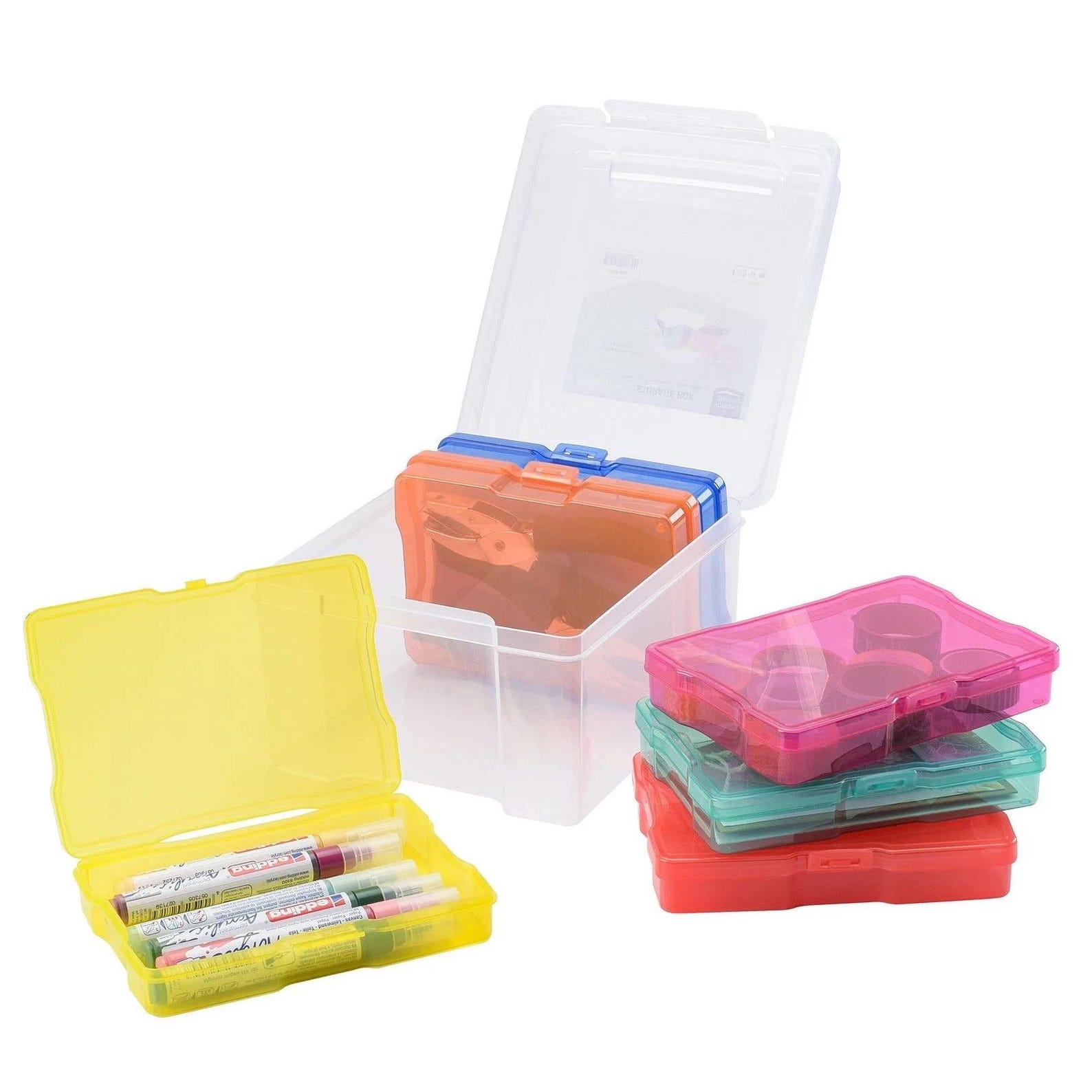 Vaessen Creative Colourful Storage Box With 6 Cases - Photos Sewing ...