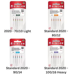 Singer Sewing Machine Needles - All Styles / Sizes - Domestic Standard ...