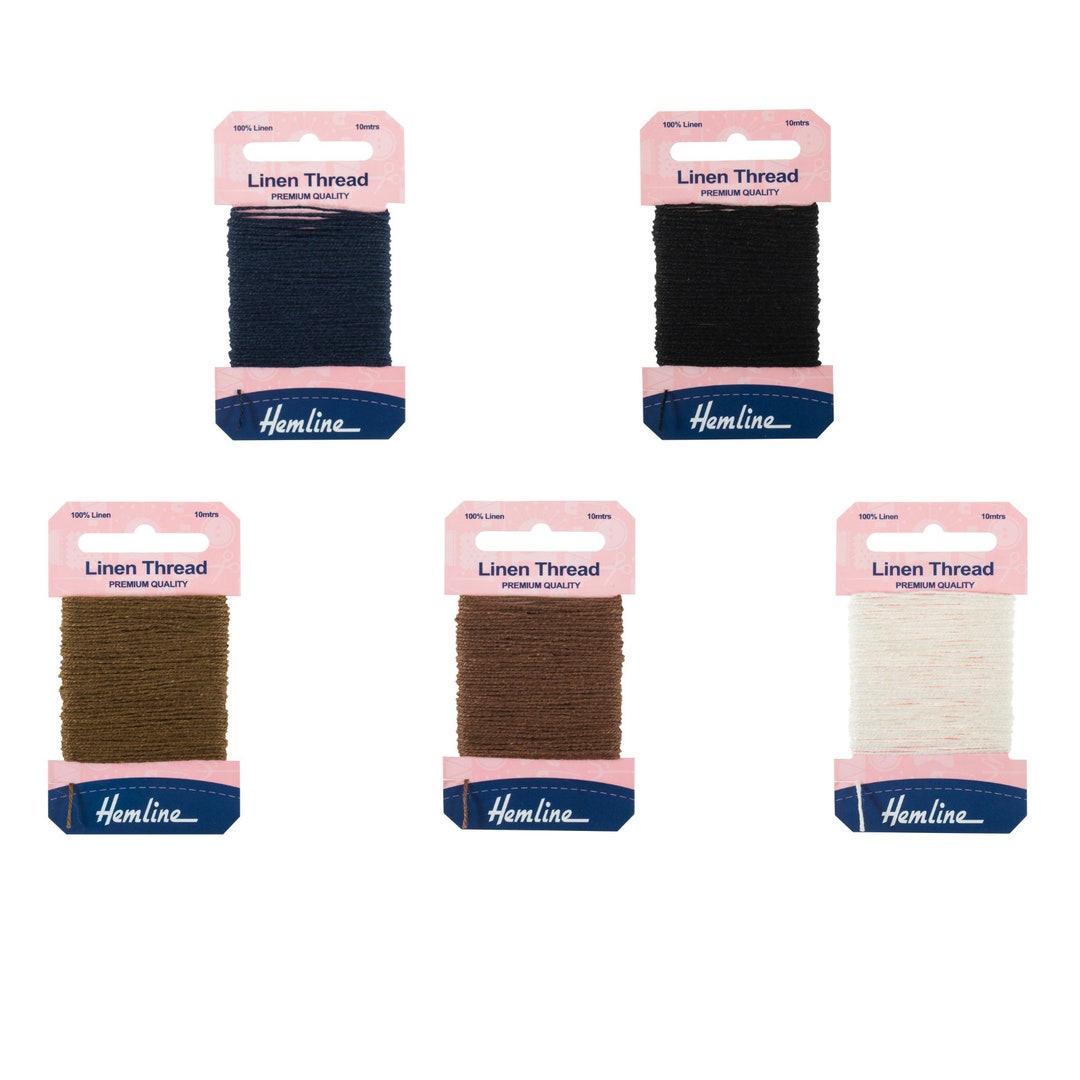 Hemline Linen Thread: 10m - All Colours White Brown Khaki Black Navy ...