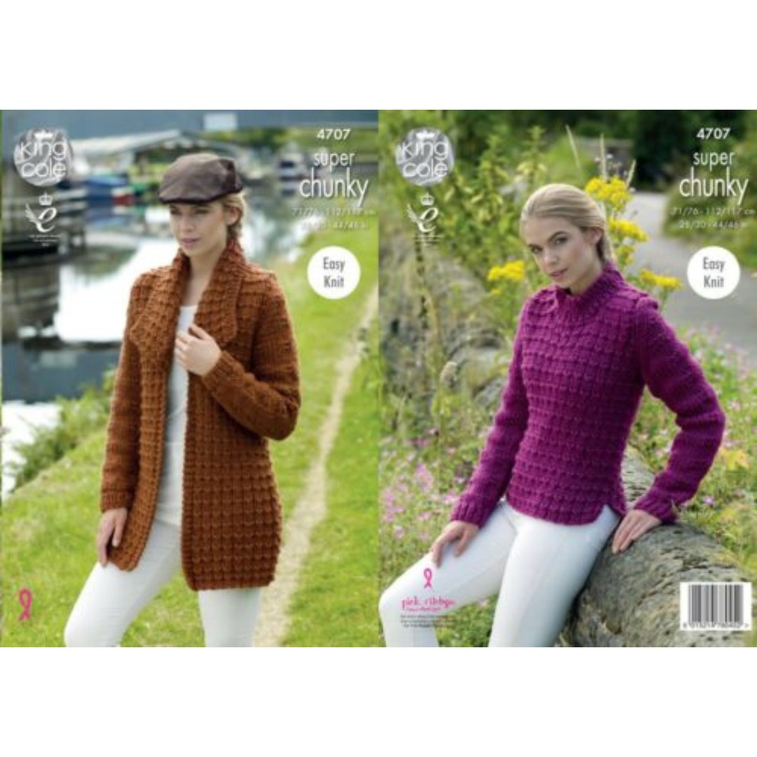 King Cole Knitting Pattern Big Value Super Chunky - Jacket and Sweater ...