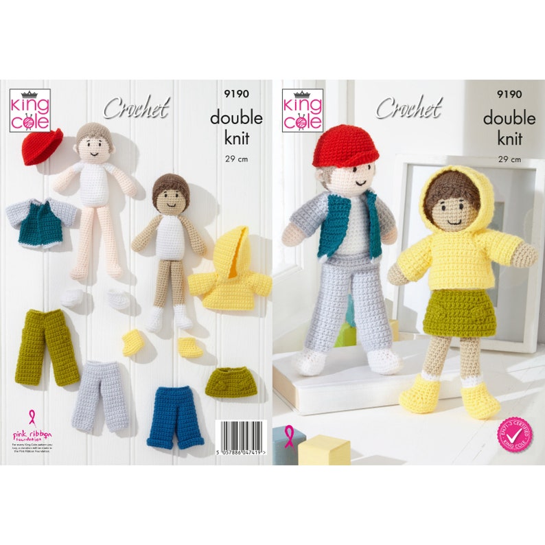 King Cole Crochet Pattern Crocheted Dolls Crocheted in King Cole Big ...