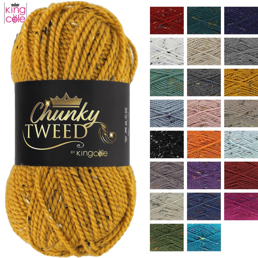 King Cole Chunky Tweed - All Colours Knitting Wool Yarn Craft Crochet ...