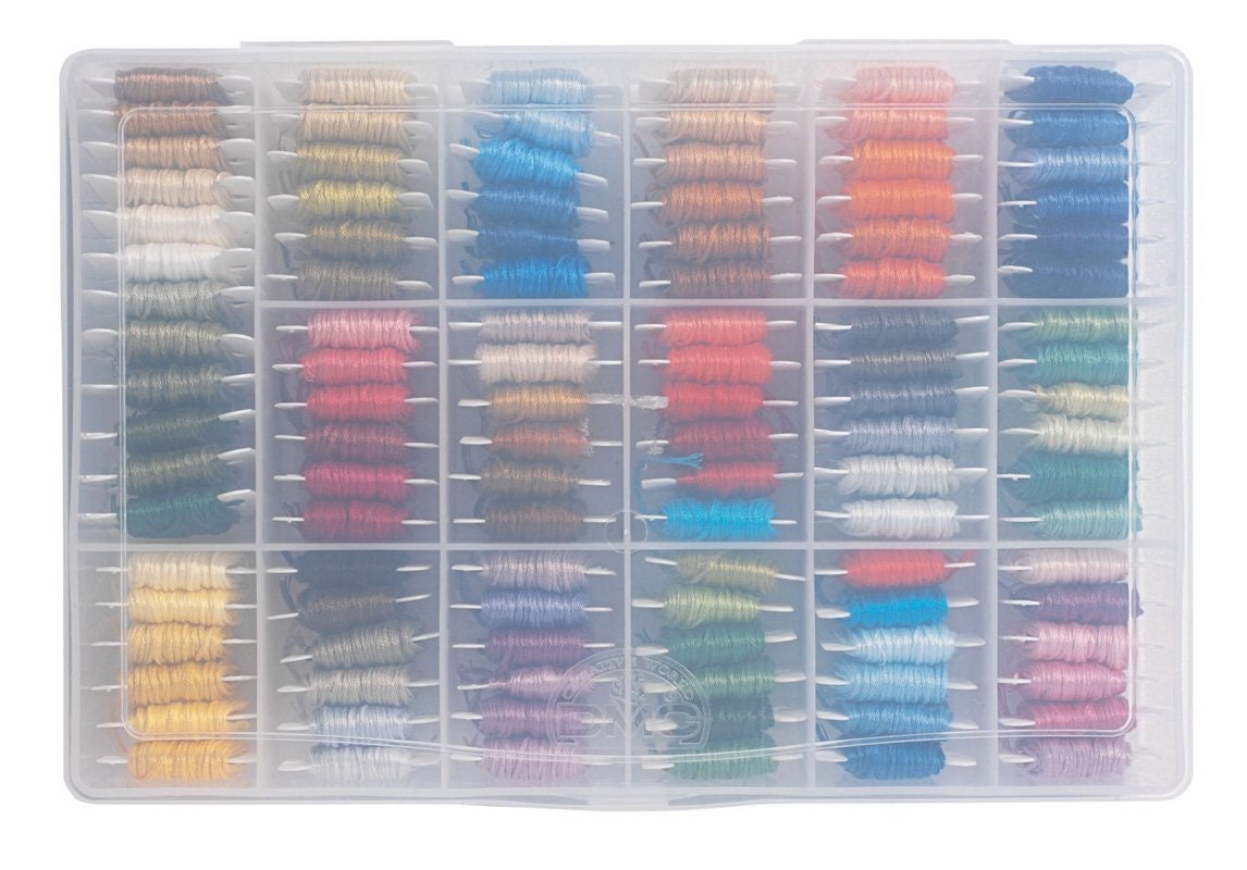 DMC Storage Box for Floss/embroidery Thread Bobbins+ 50 Free Bobbins ...