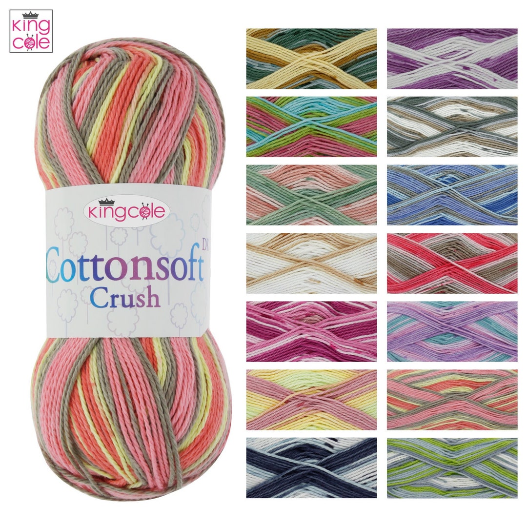 King Cole Cottonsoft Crush DK 100g Yarn Cotton Knitting Crochet Yarn ...