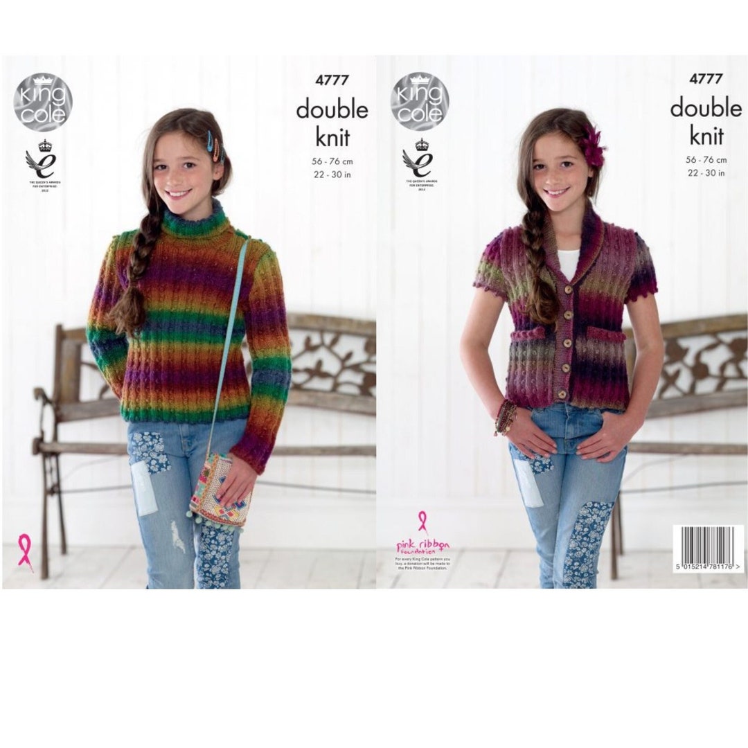 King Cole Knitting Pattern Sweater & Waistcoat in King Cole DK - 4777 ...