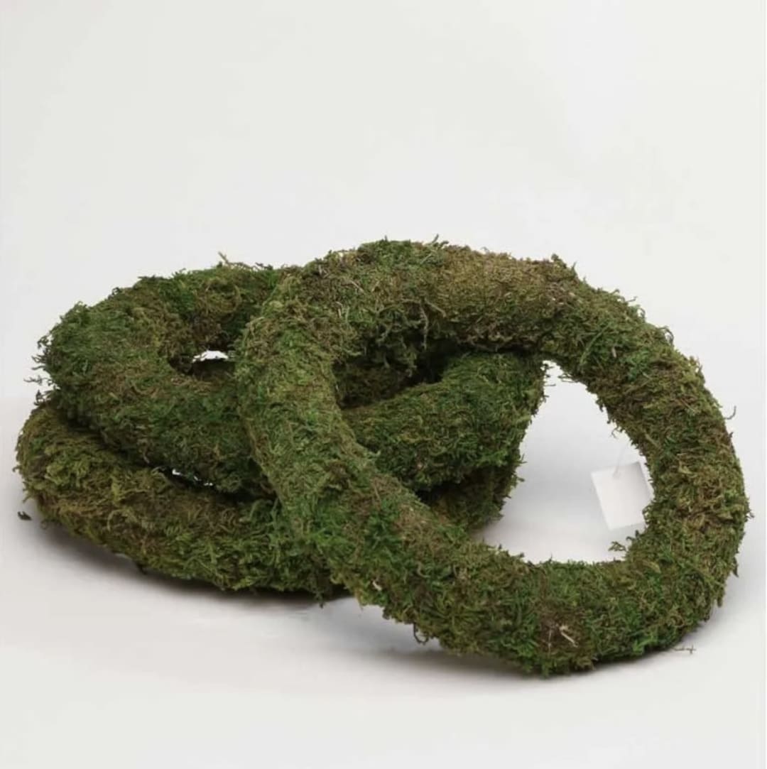 Artificial Padded Green Moss Wreath Rings 30cm Christmas Door Decor ...