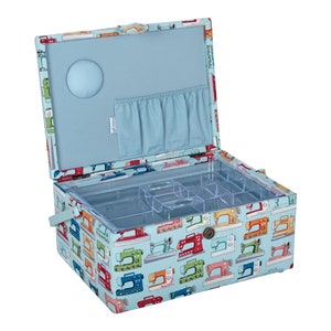 Hobbygift Sewing Box (L): Rectangle Sewing Machines Dressmaking Storage ...