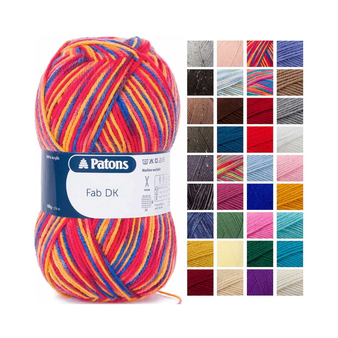 Patons FAB DK Double Knit Wool 100g - Knitting Yarn - All Colours ...